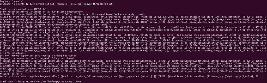 EMQX 重启失败 1883被占用以及 Node 'emqx@127.0.0.1' not responding to pings. - EMQX - EMQ 问答社区