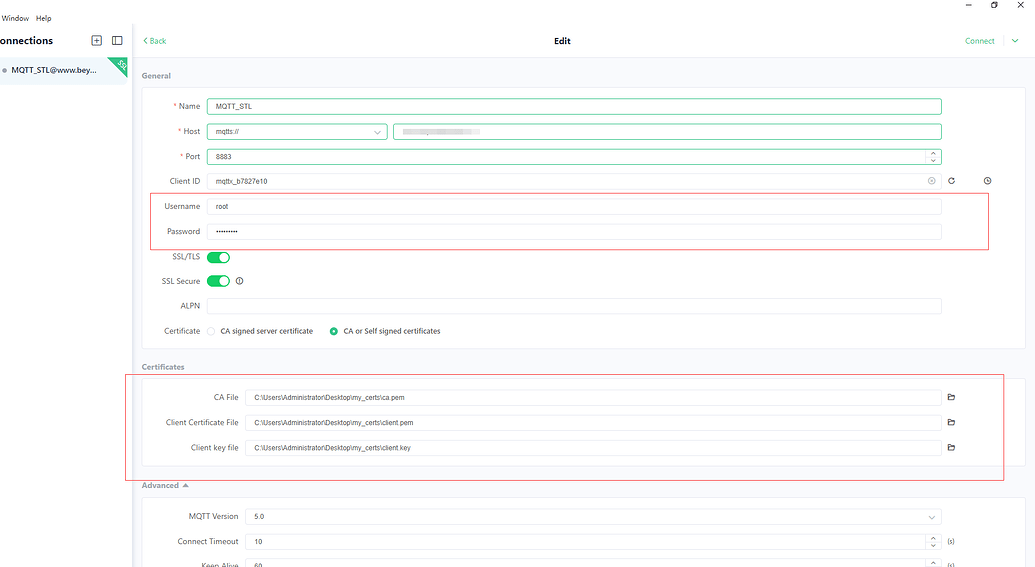 客户端MQTTX连接服务器失败，报Error: read ECONNRESET - 错误报告 - EMQ 问答社区